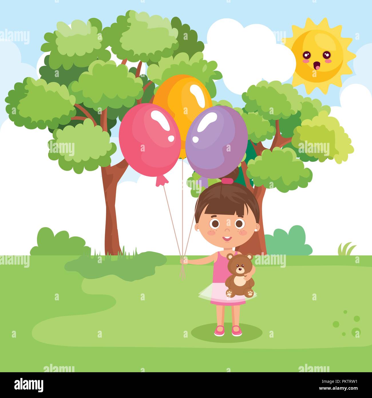 little girl playing on the park Stock Vector Image & Art - Alamy