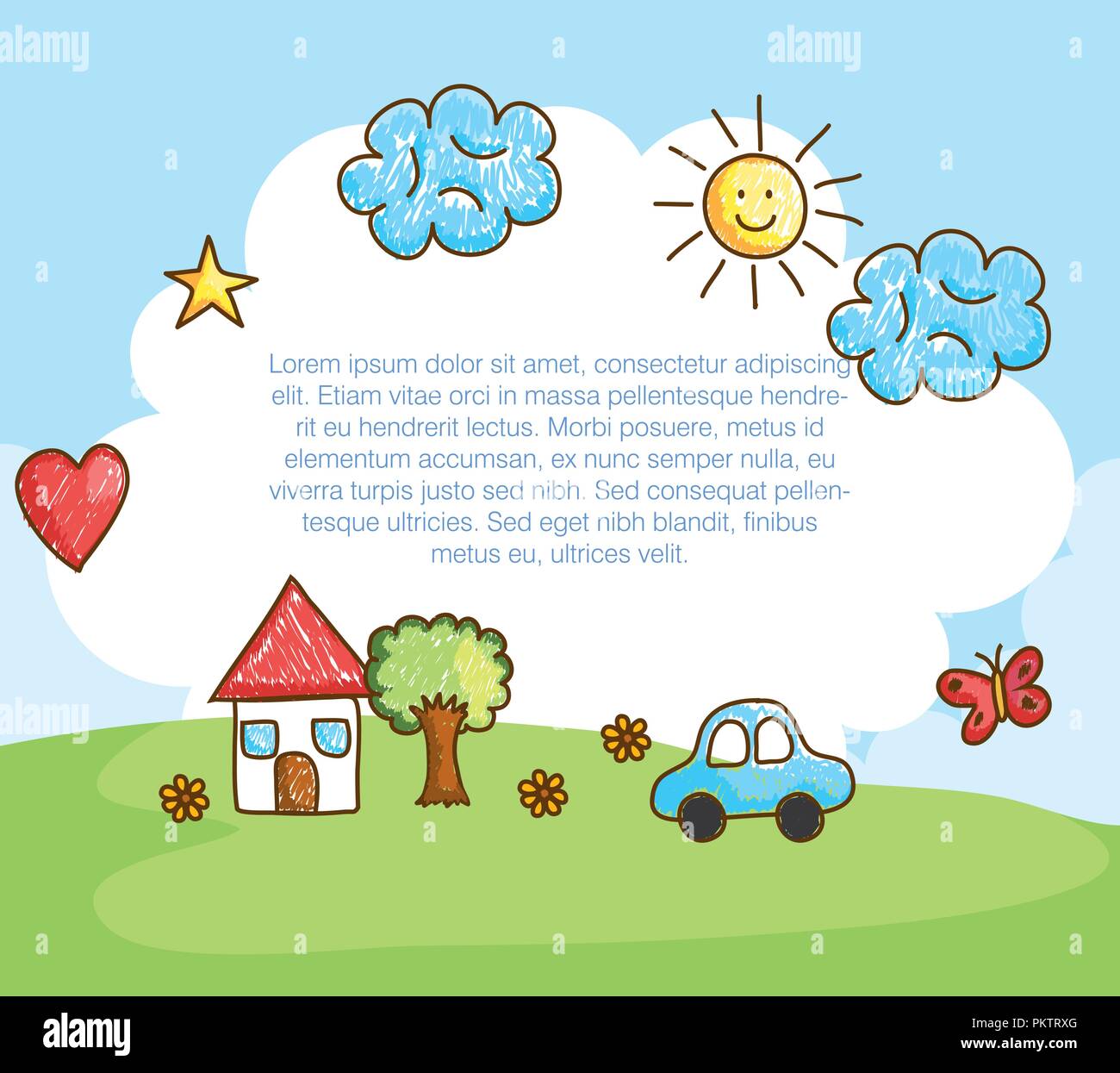 beautiful landscape drawing scene Stock Vector Image & Art - Alamy