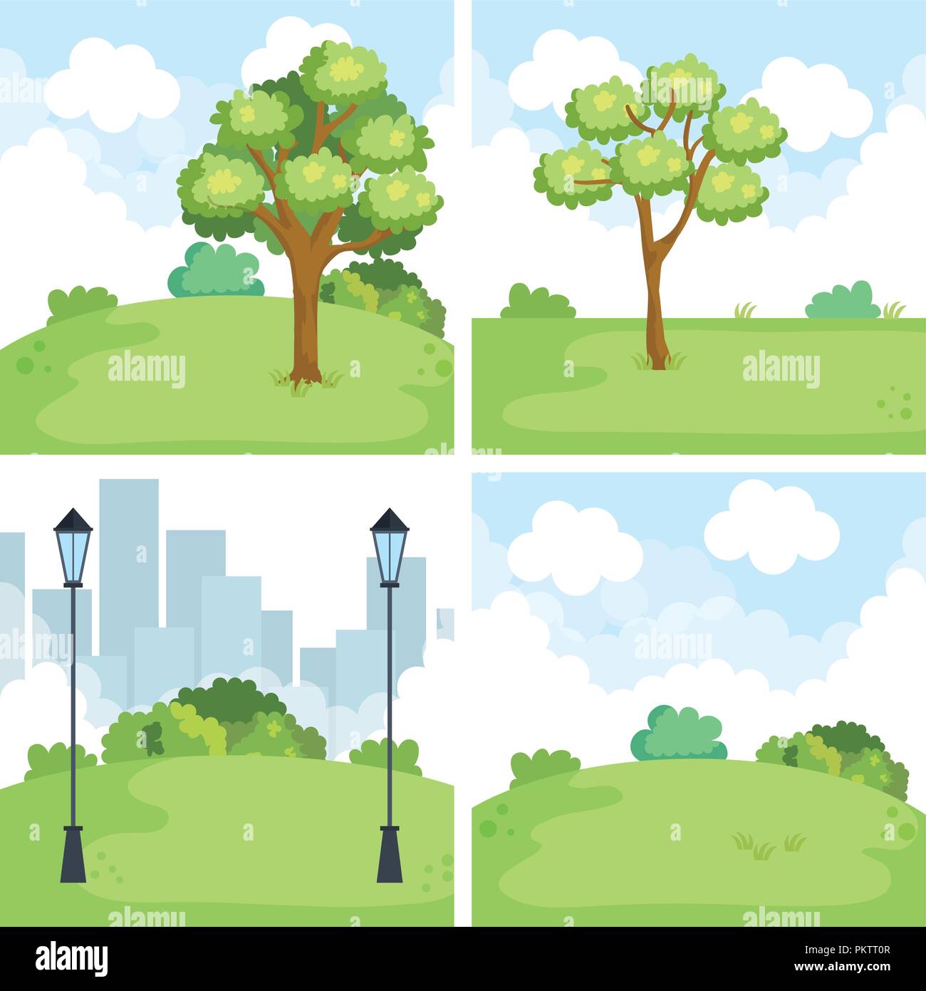 Beautiful Garden Scenes Stock Vector Images - Alamy