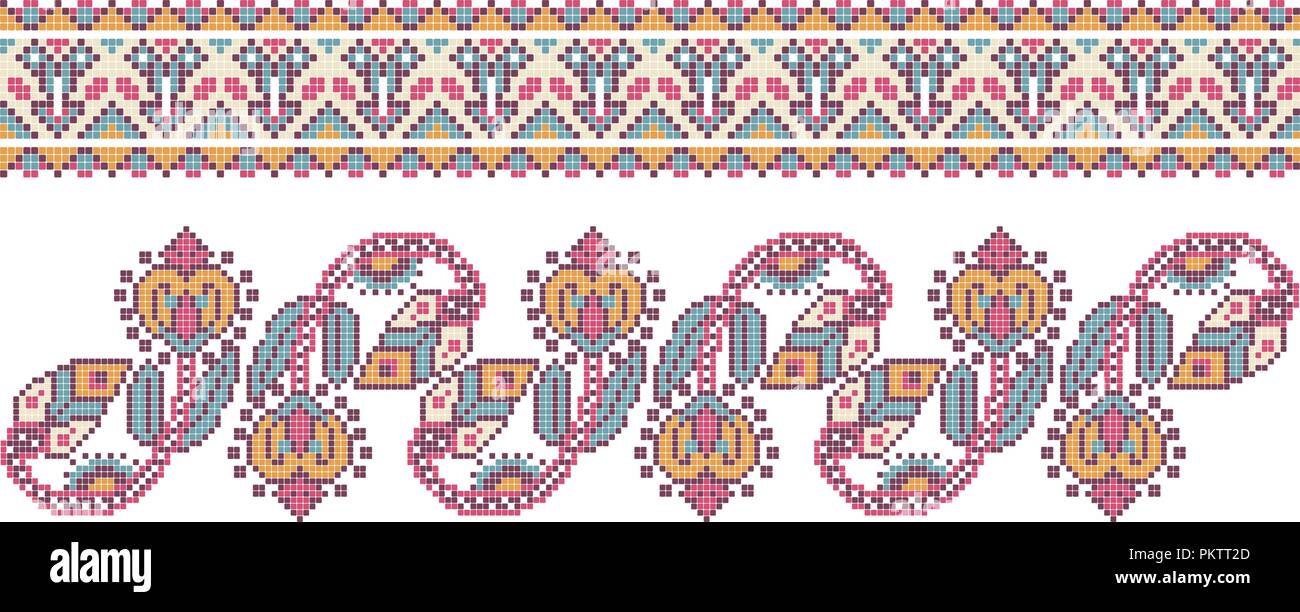 pattern for traditional Ukrainian cross-stitch embroidery Stock Vector ...