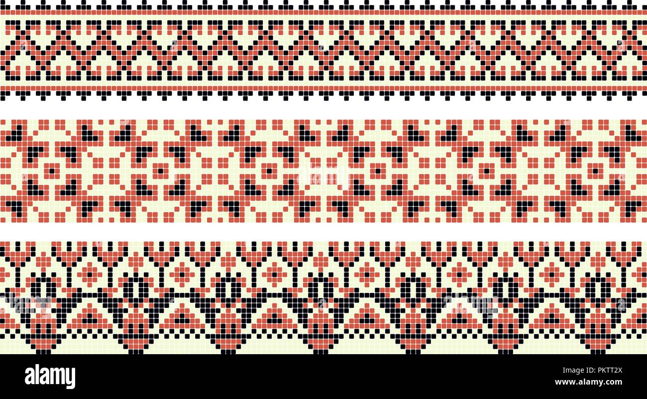 pattern for traditional Ukrainian cross-stitch embroidery Stock Vector ...