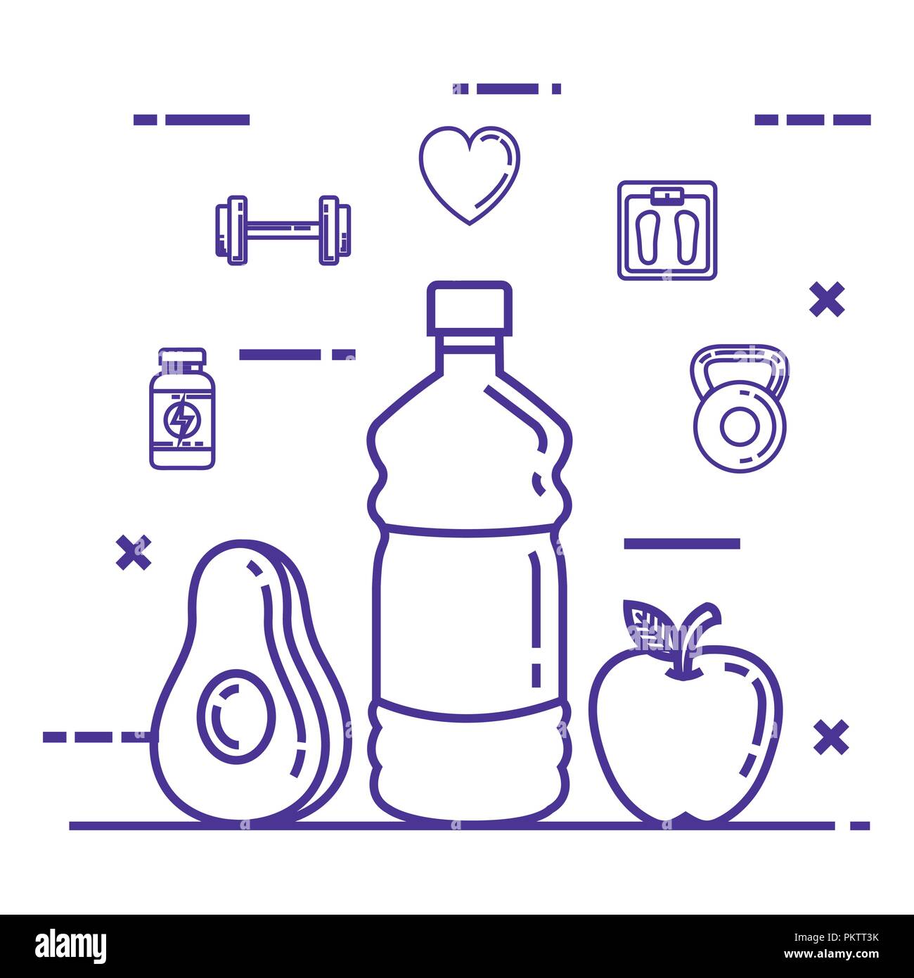 healthy and fitness lifestyle set icons Stock Vector Image & Art - Alamy