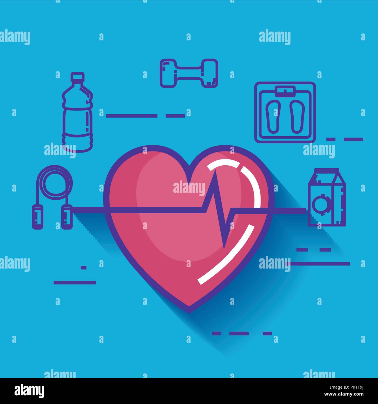heart cardio with healthy lifestyle icons Stock Vector Image & Art - Alamy