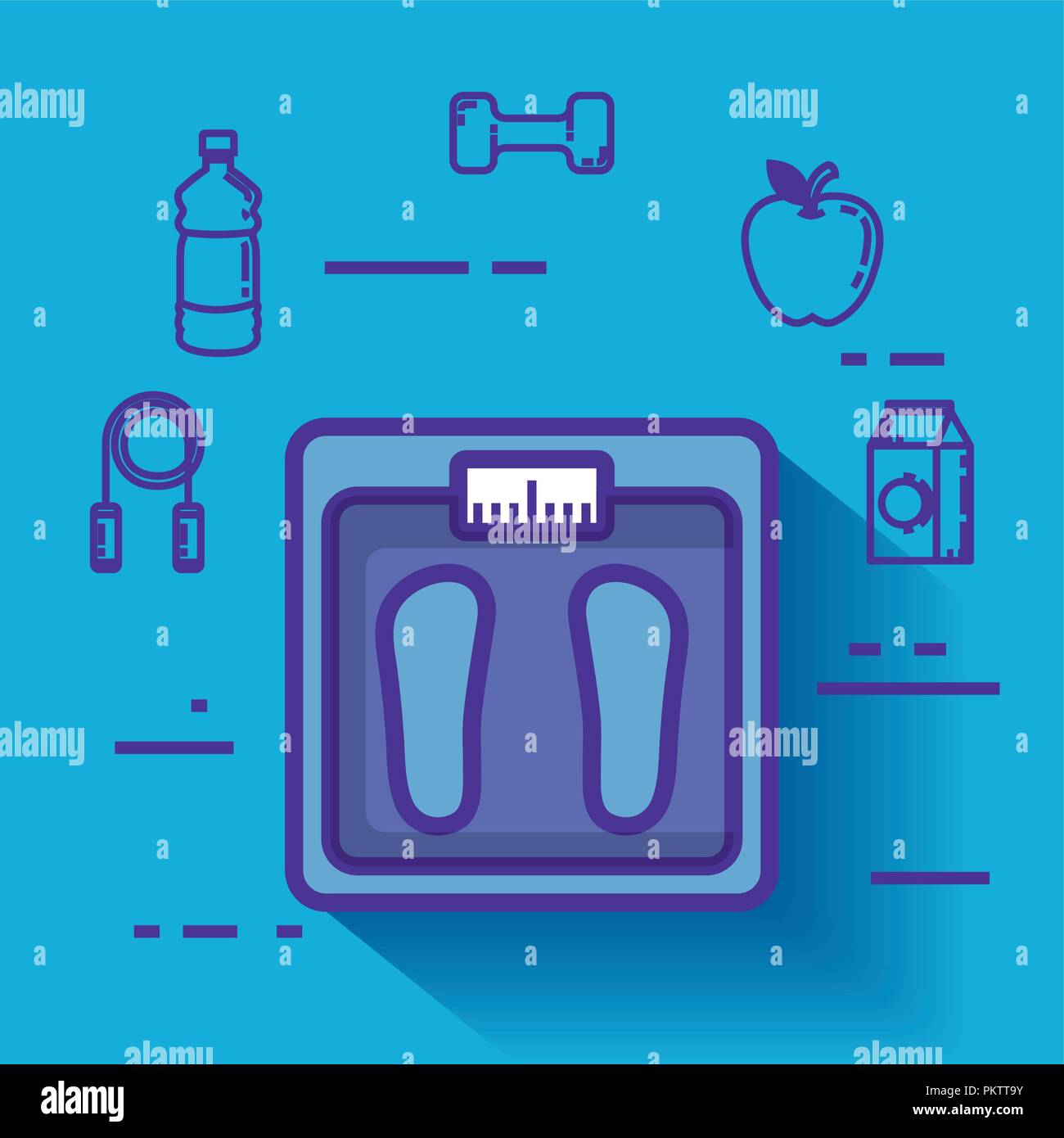 scale with healthy lifestyle icons Stock Vector Image & Art - Alamy