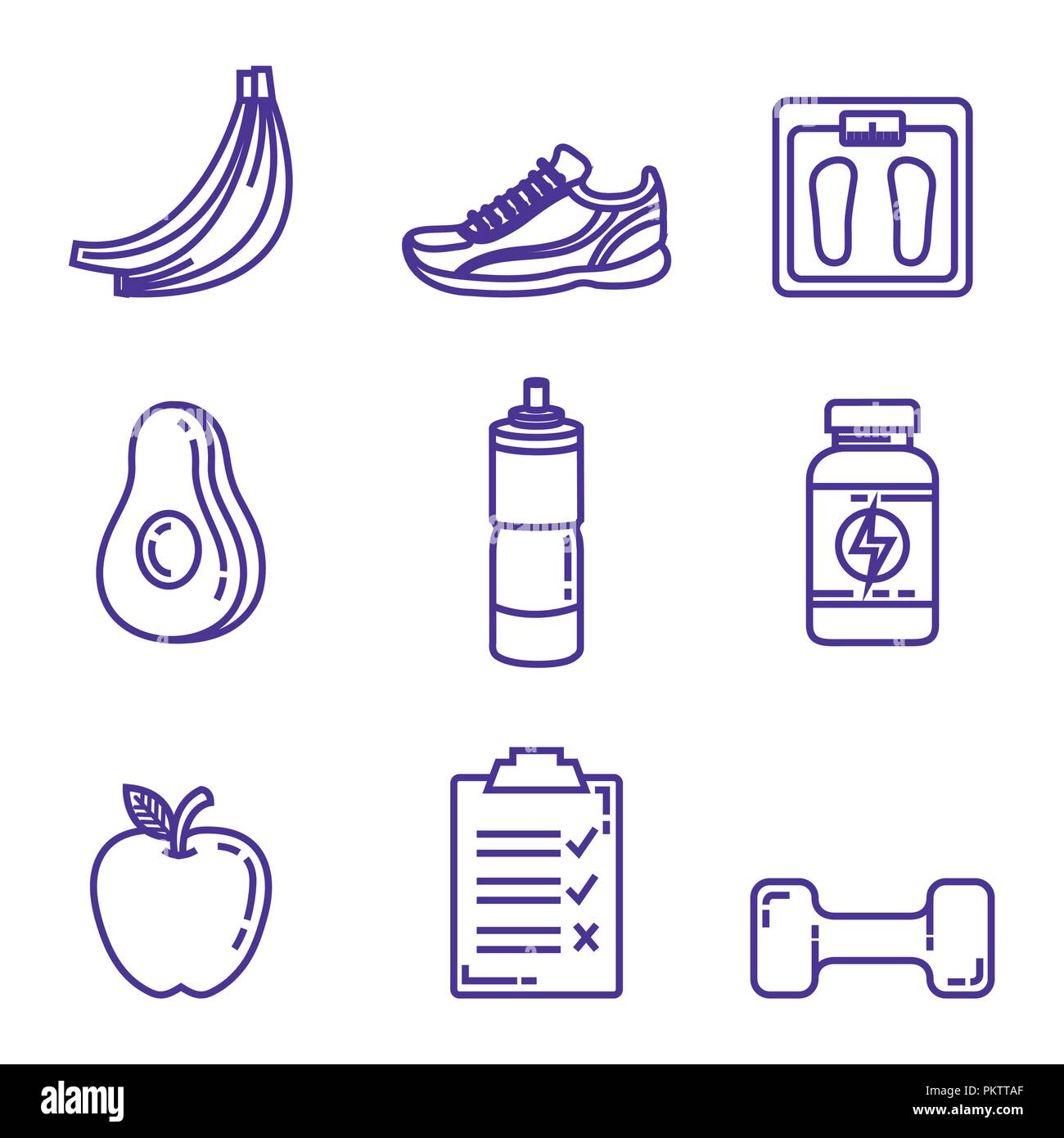 healthy and fitness lifestyle set icons Stock Vector Image & Art - Alamy