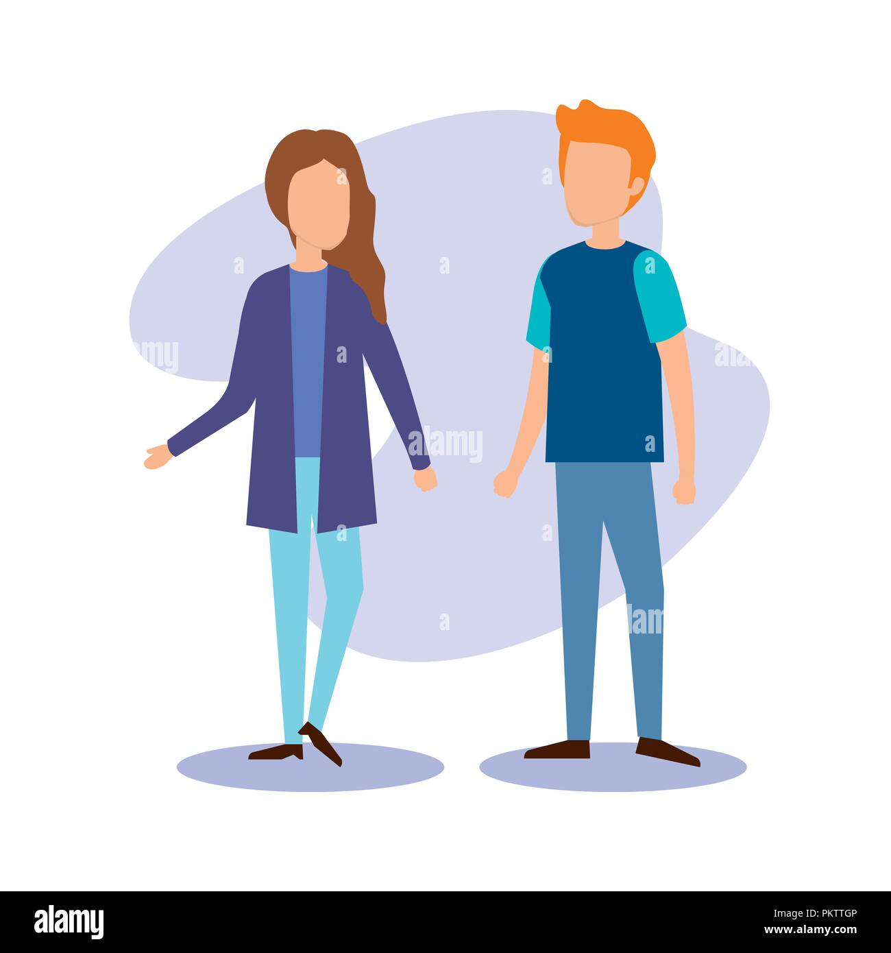 young people couple characters Stock Vector Image & Art - Alamy