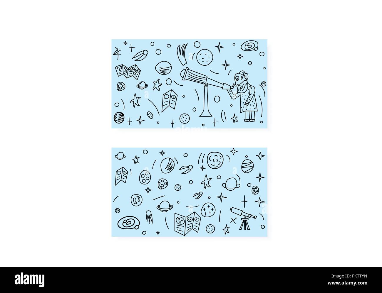 Vector set design of astronomer and astronomic objects Stock Vector ...