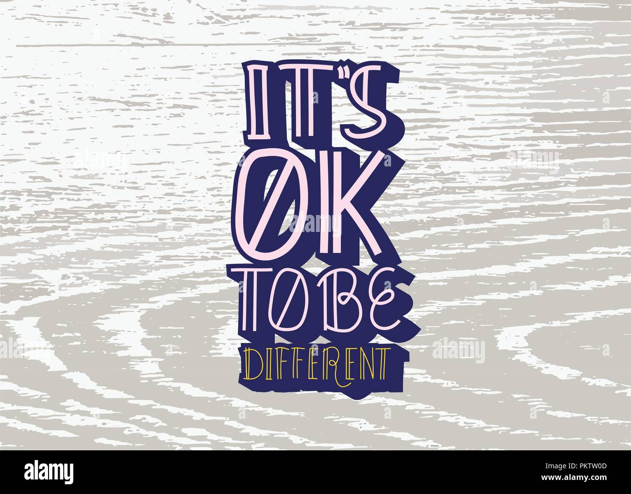 It's Ok To Be Different Quote. Handwritten Lettering Vector Composition ...