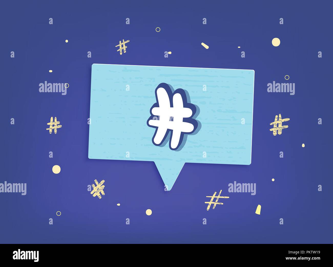 Hashtag signs with decoration. Hash tag symbol with speech bubble ...