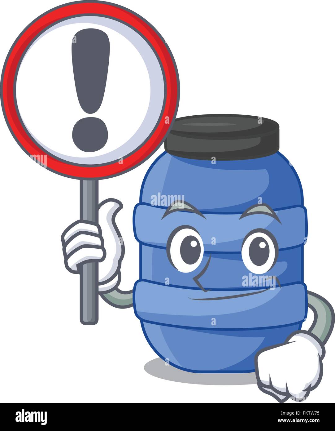 With sign large cartoon plastic barrel for water Stock Vector Image ...