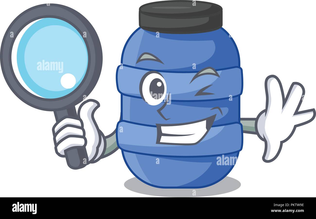 Detective cartoon big plastic barrel for chemical Stock Vector Image ...