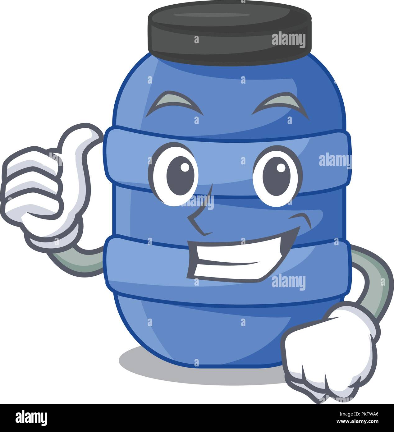 Thumbs up cartoon big plastic barrel for chemical Stock Vector Image ...