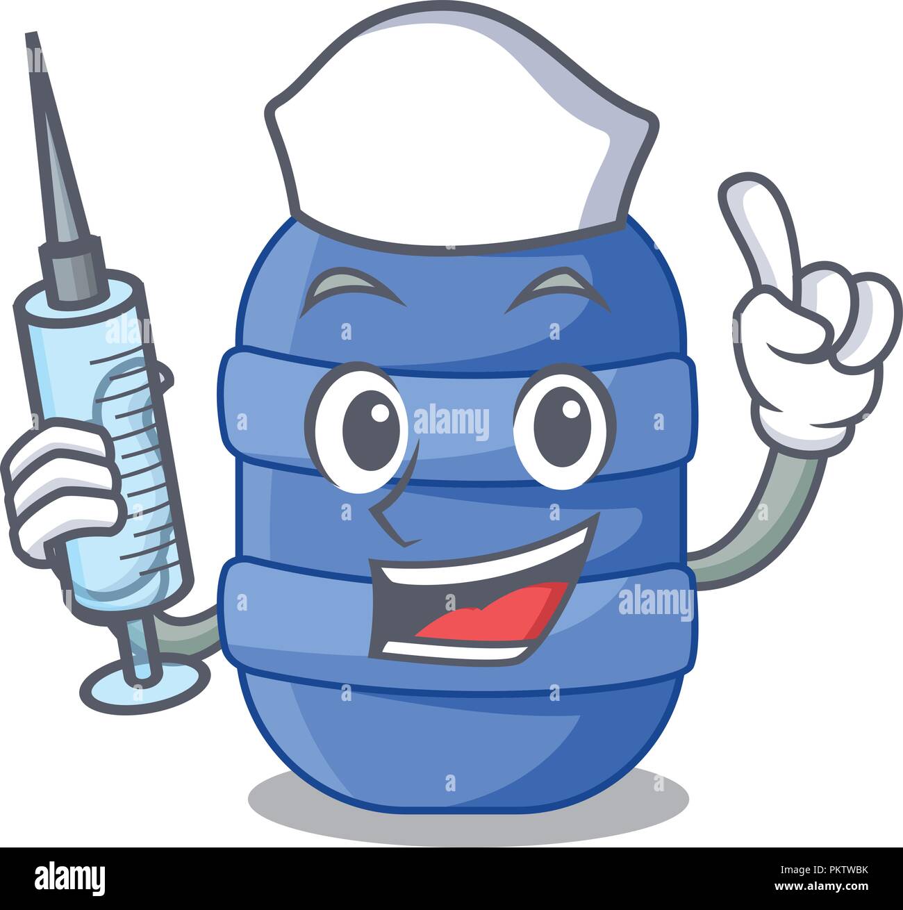 Vector cartoon doctor big syringe hi-res stock photography and images ...