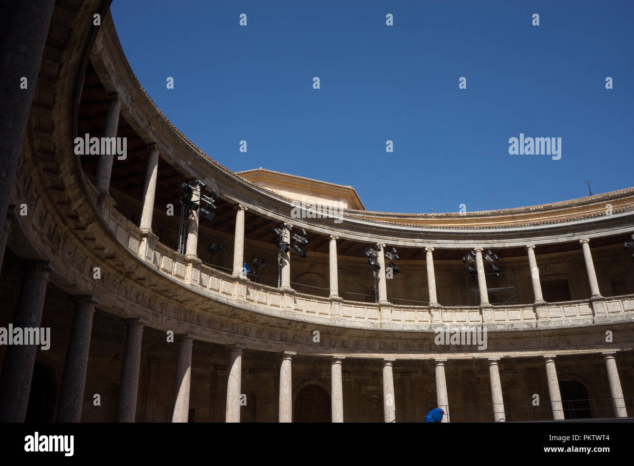 Granada, Spain - 23 June 2017: The Colosseum, columns and atrium of ...