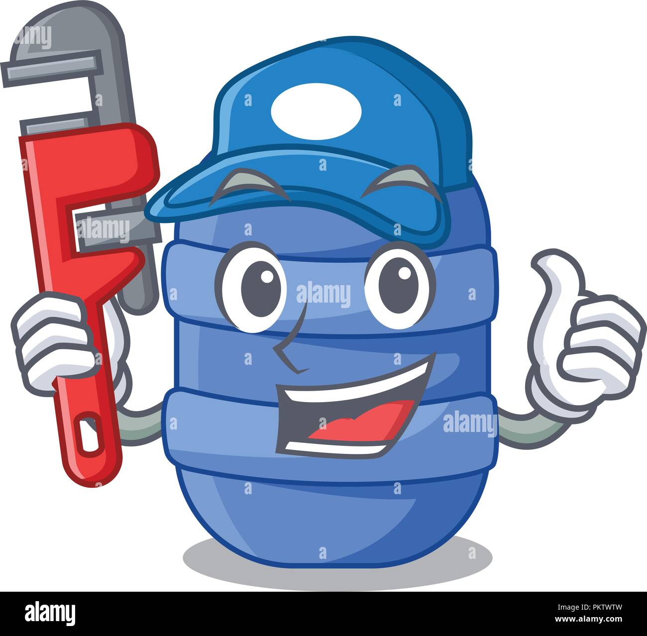 Plumber plastic barrel container for fish cartoon Stock Vector Image ...