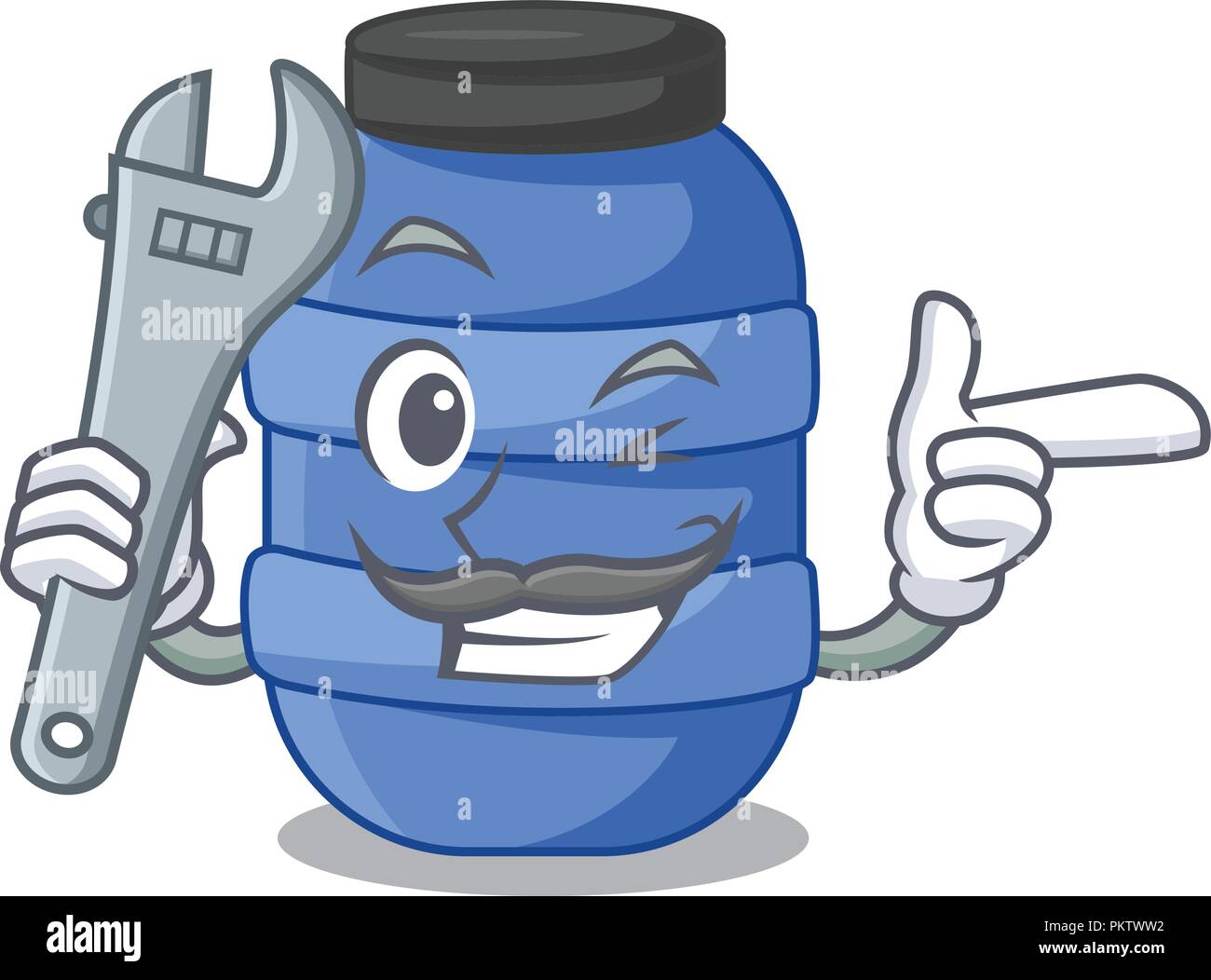 Mechanic plastic barrel container for fish cartoon Stock Vector Image ...