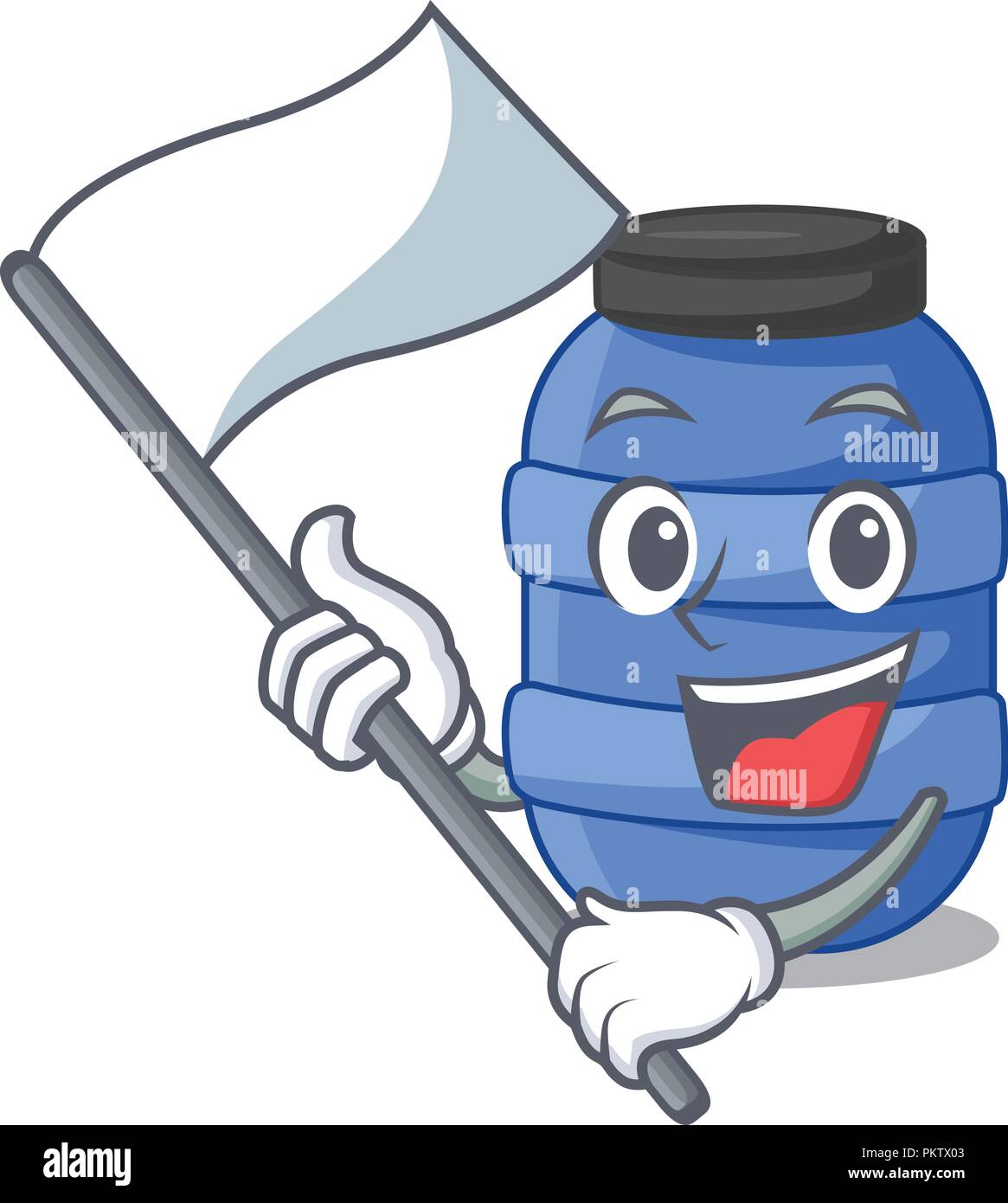 With flag plastic barrel container for fish cartoon Stock Vector Image ...