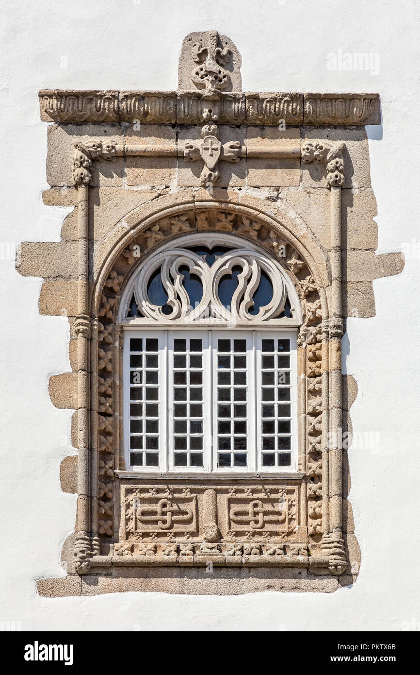 Window in the Manuelino style (Portuguese Gothic) from the Coimbras ...