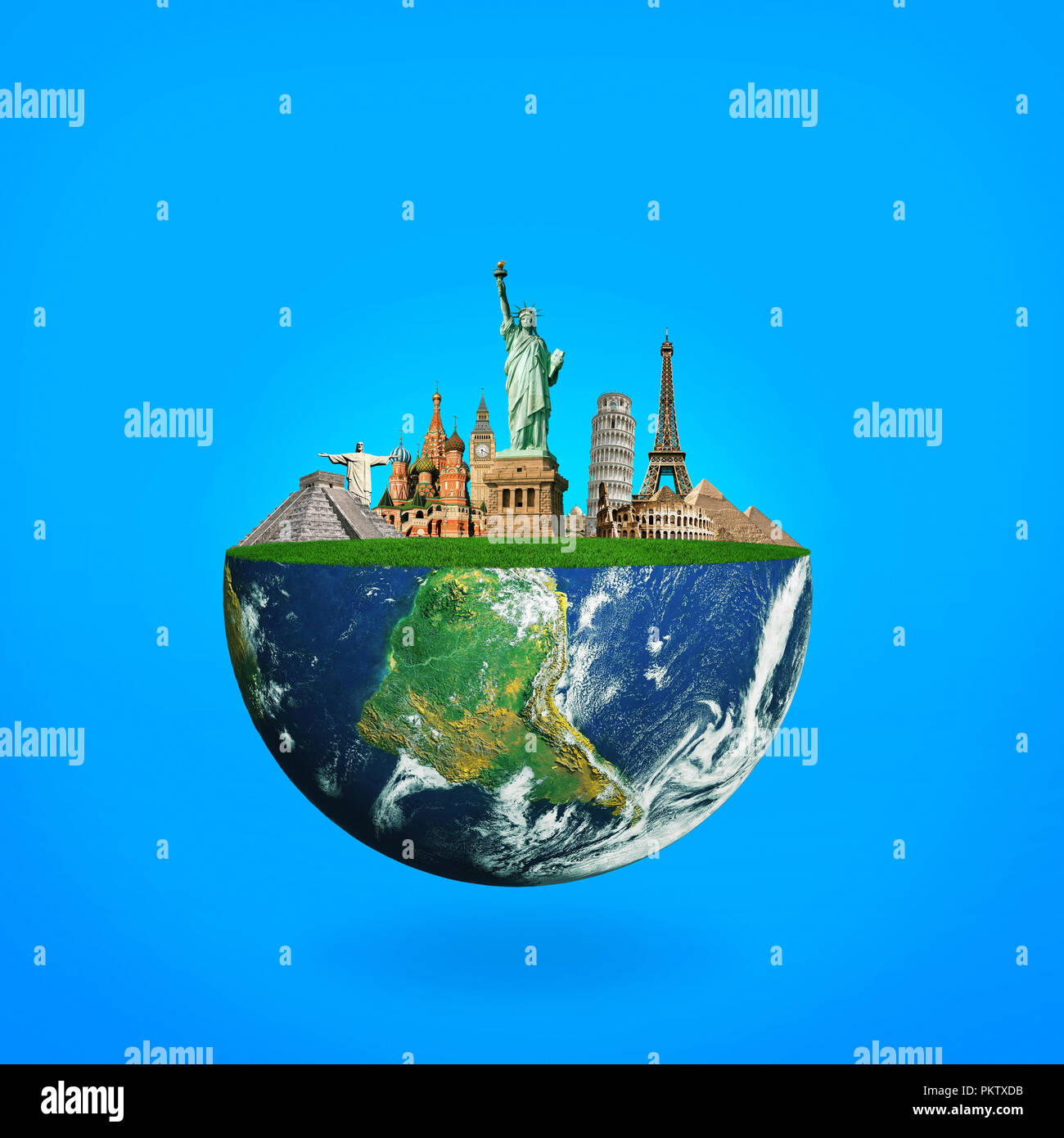 World travel globe concept landmarks hi-res stock photography and ...