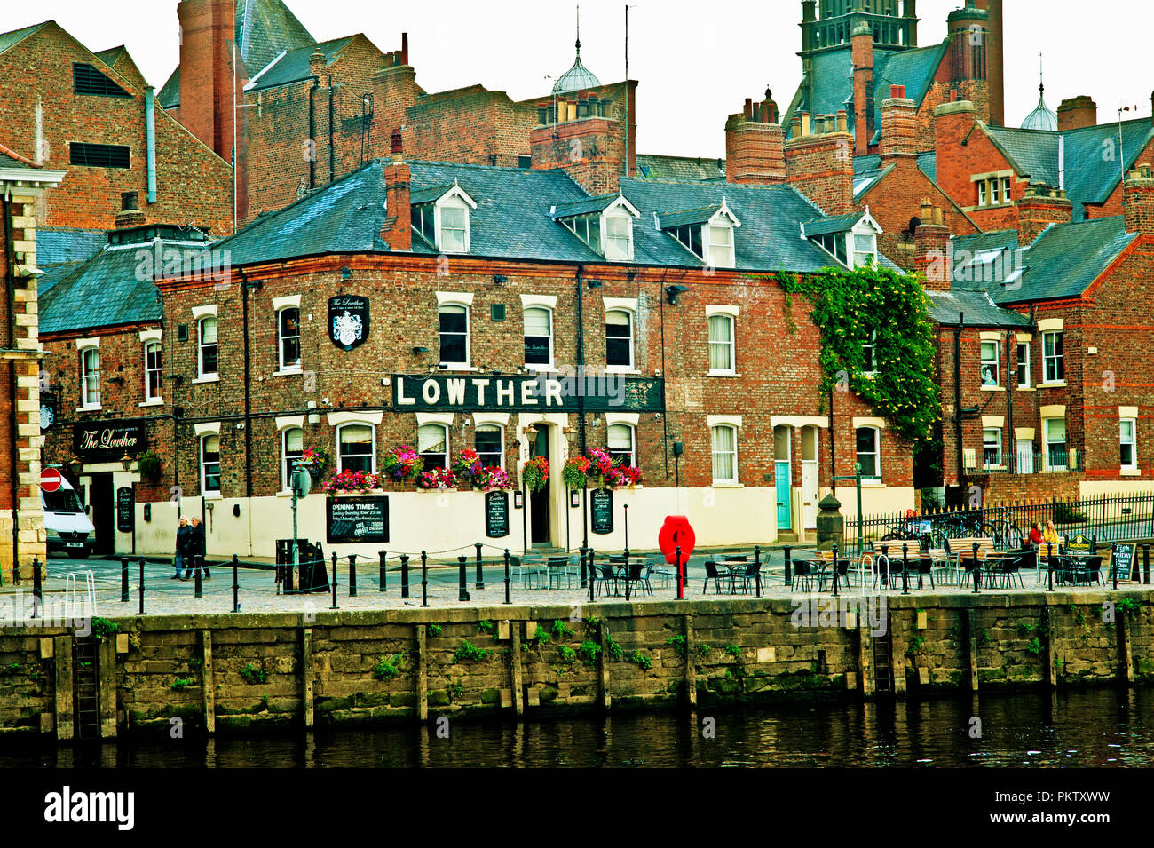 The Lowther Bar and Restaurant, Knigs Staithes, York, England Stock ...