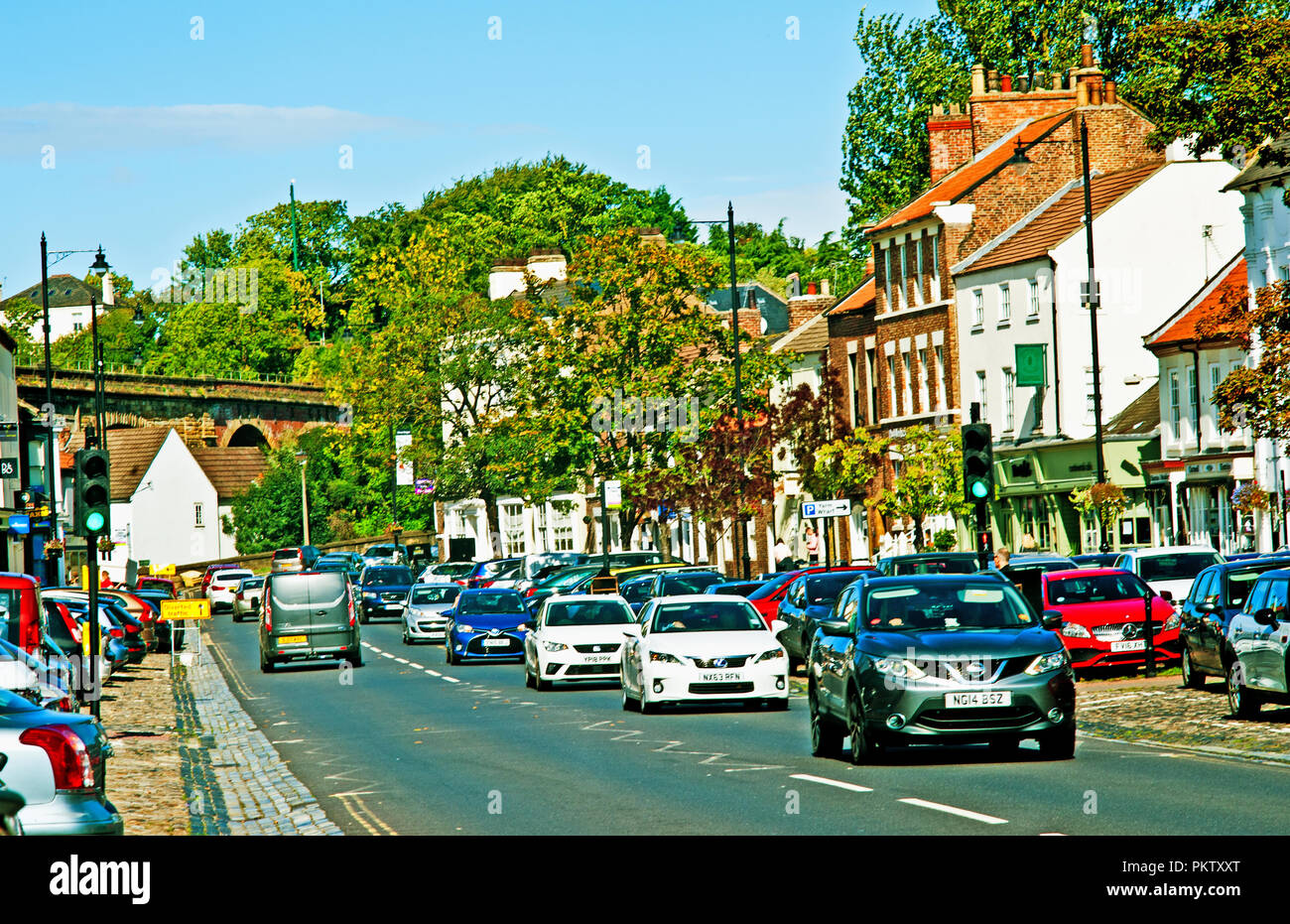 Yarm High street looking north, Yarm on Tees, England Stock Photo - Alamy
