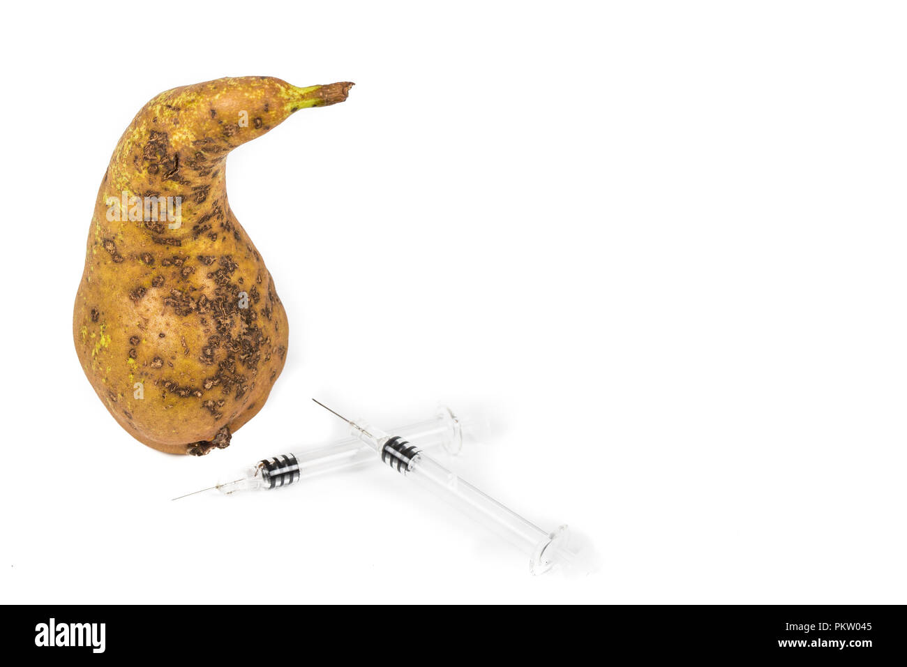 Close-up Boring trace of a codling moth Cydia Pomonella, in a wormy ...