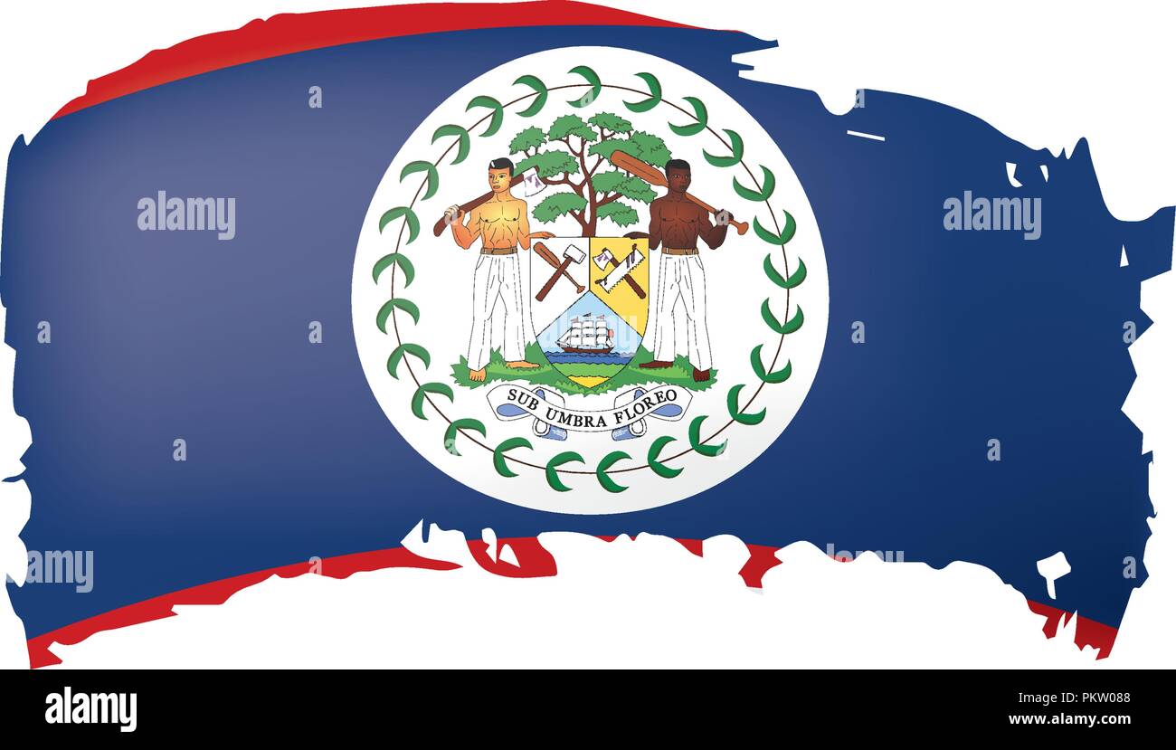 Belize flag, vector illustration on a white background Stock Vector ...
