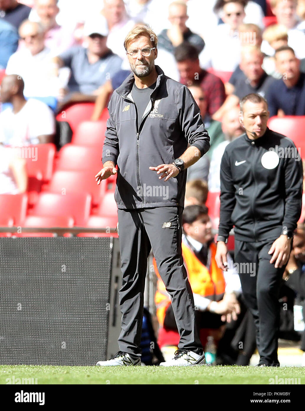 Liverpool manager Jurgen Klopp gestures on the touchline during the ...