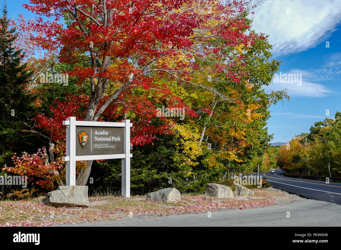 Acadia national park sign hi-res stock photography and images - Alamy