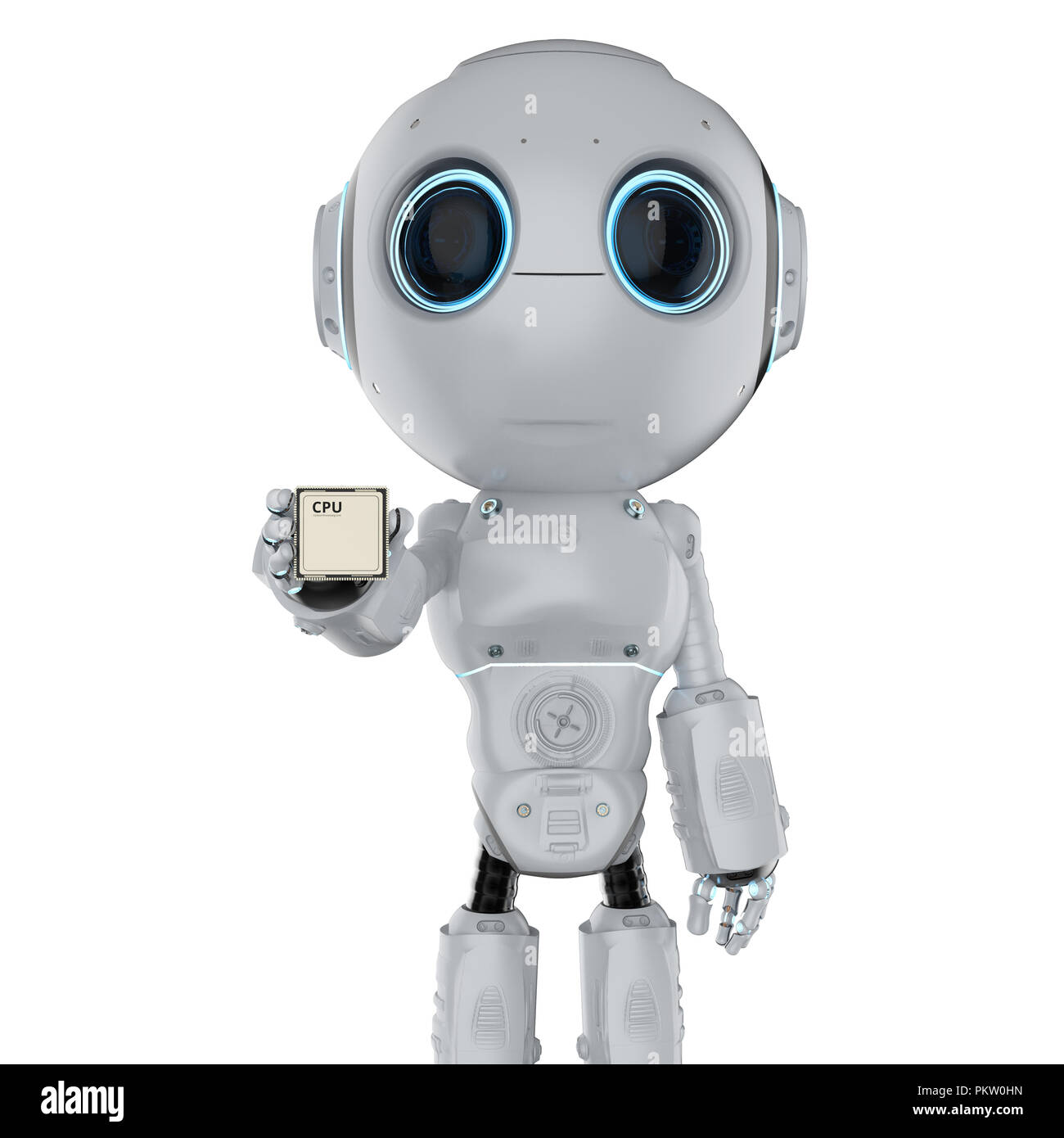 3d rendering mini robot with cpu chip Stock Photo - Alamy