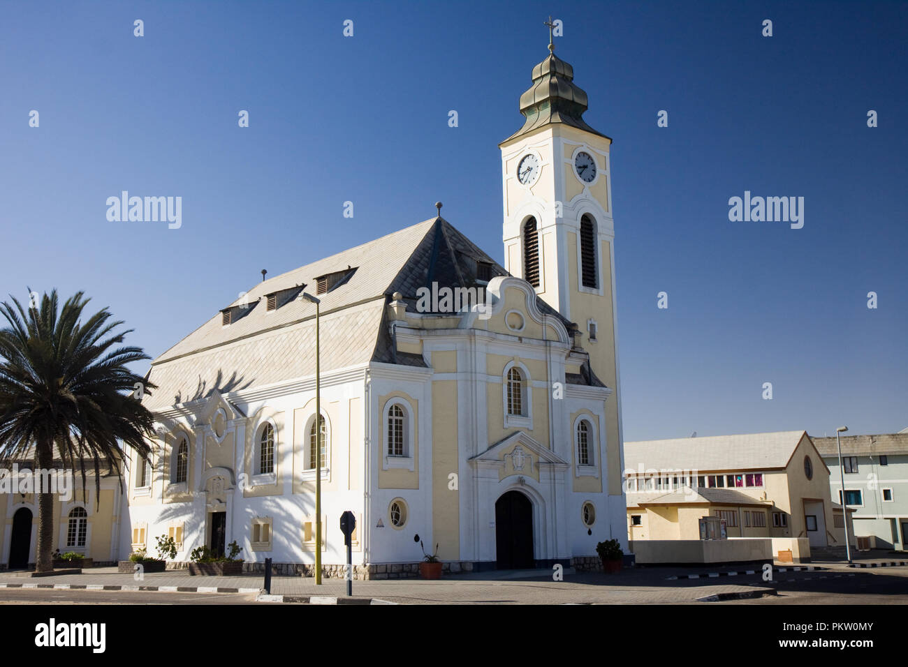 swakopmund buildings in namibia Stock Photo - Alamy