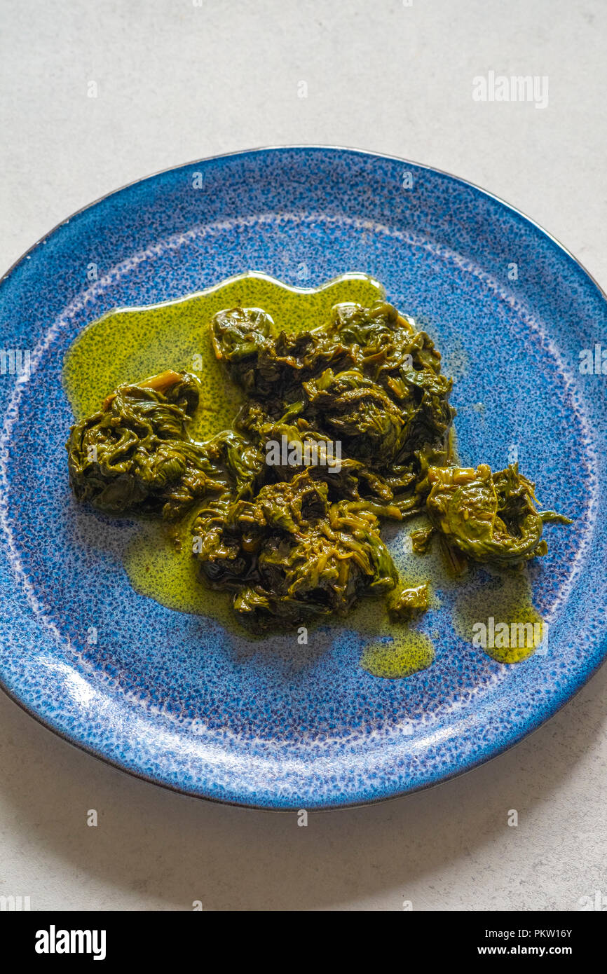 Pkaila or Bkeila Long-Cooked Spinach Stock Photo - Alamy
