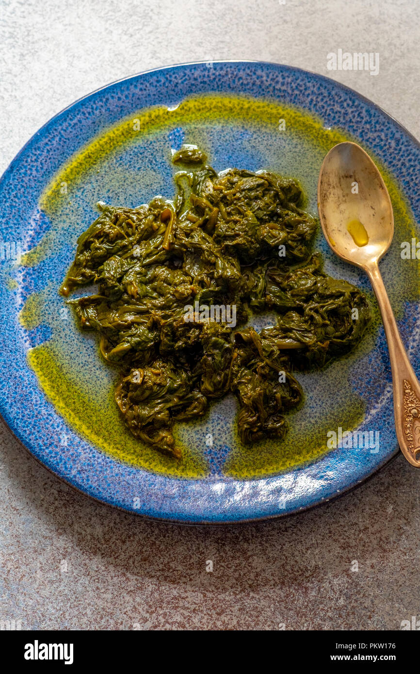 Pkaila or bkeila long cooked spinach hi-res stock photography and ...