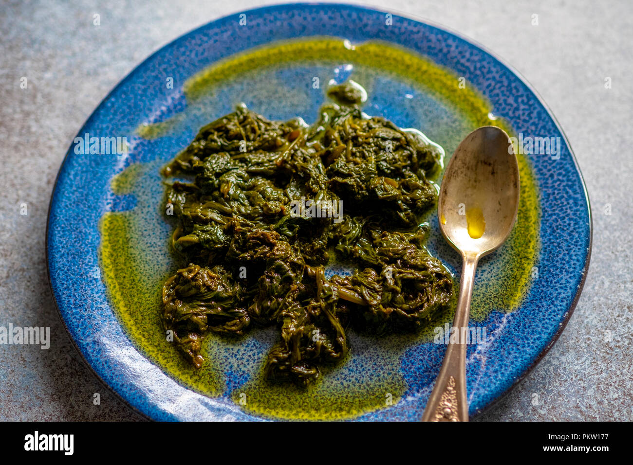 Pkaila Or Bkeila Long Cooked Spinach High Resolution Stock Photography ...