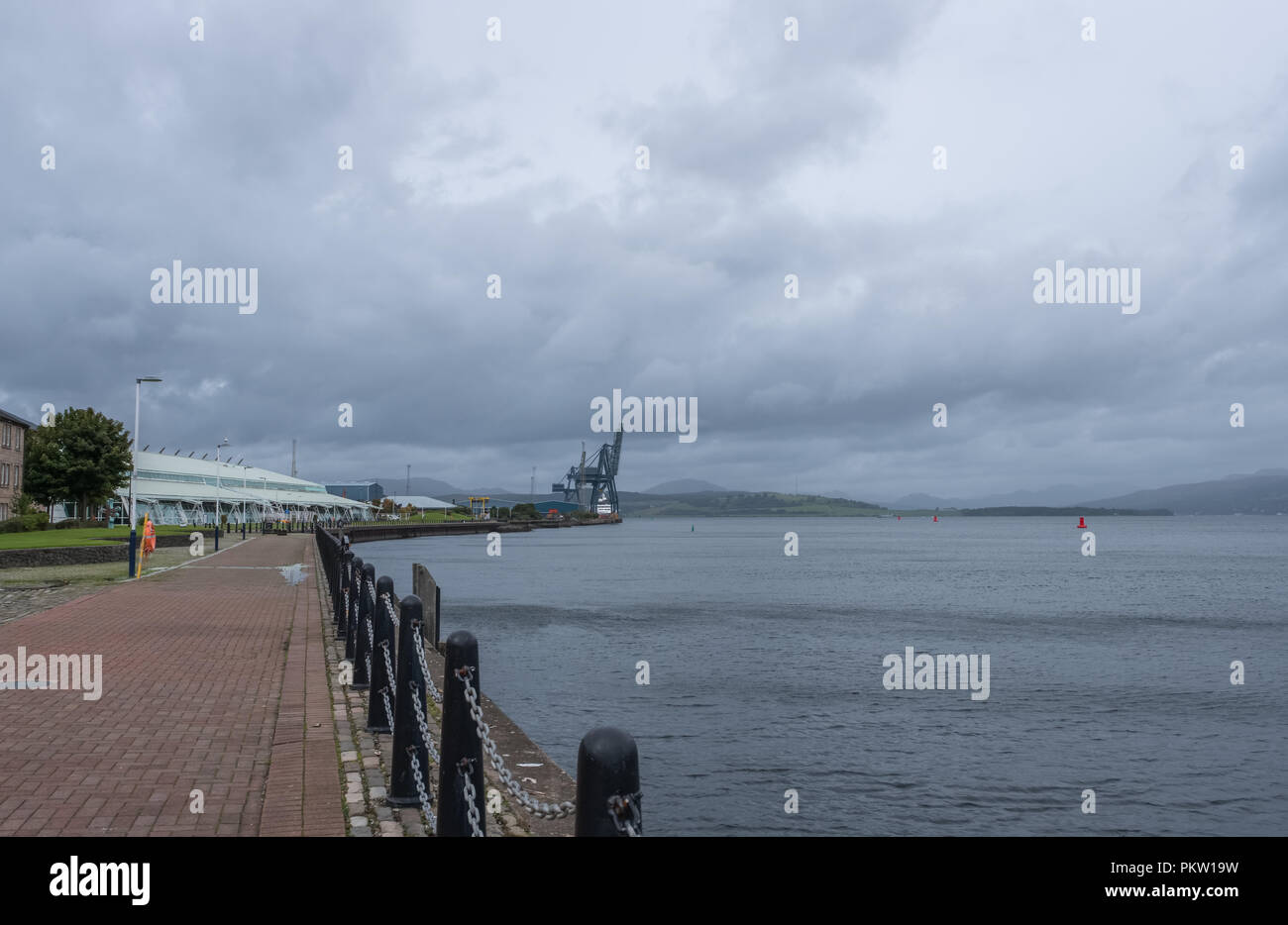 The Customhouse at Greenock sea front looking West to the docks and ...