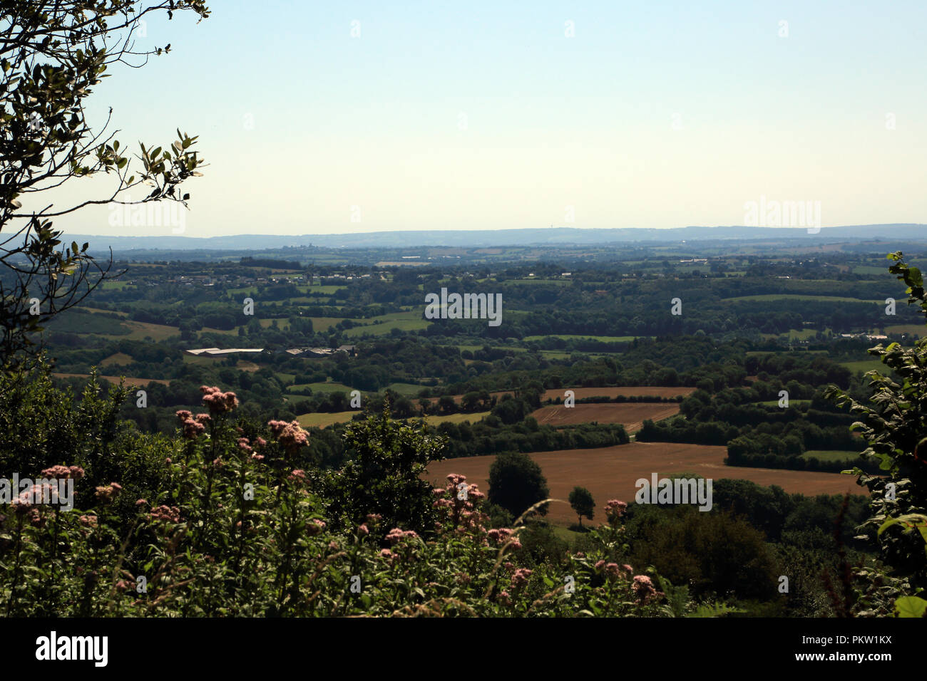 View across Amorique mountains from D785, Saint Rivoal, Brasparts ...