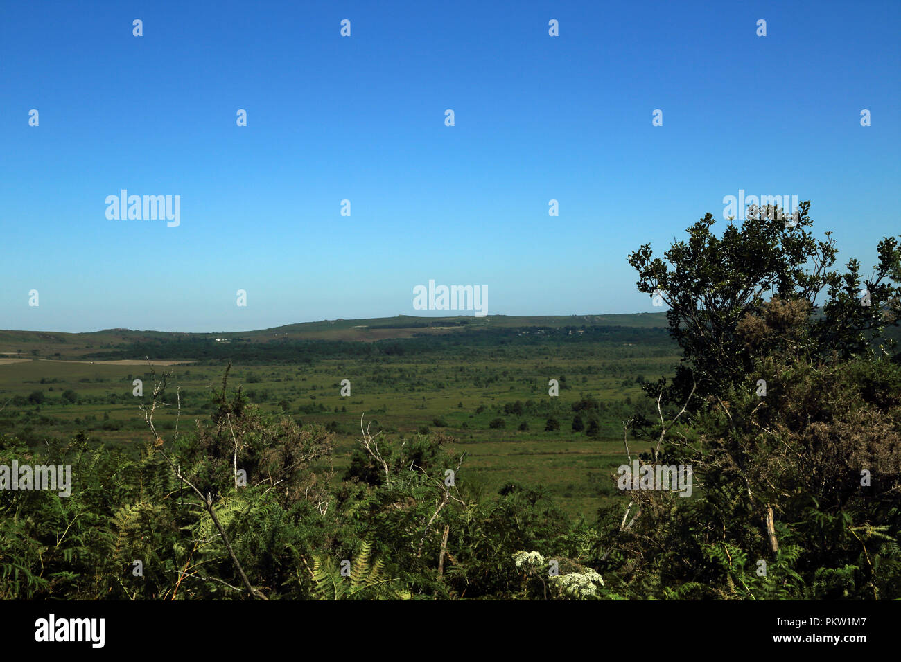 View across Amorique mountains from D785, Saint Rivoal, Brasparts ...