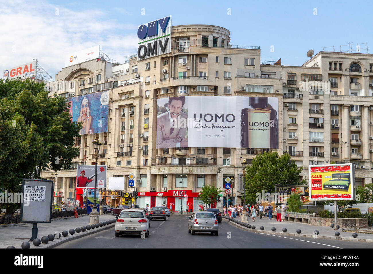 Typical multi-storey apartment block in central Bucharest, Romania ...