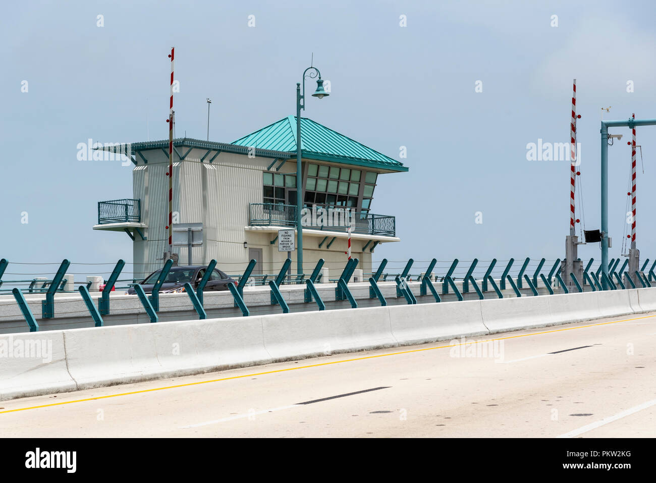 Drawbridge barriers and control office on Gulf Boulevard, Johns Pass ...