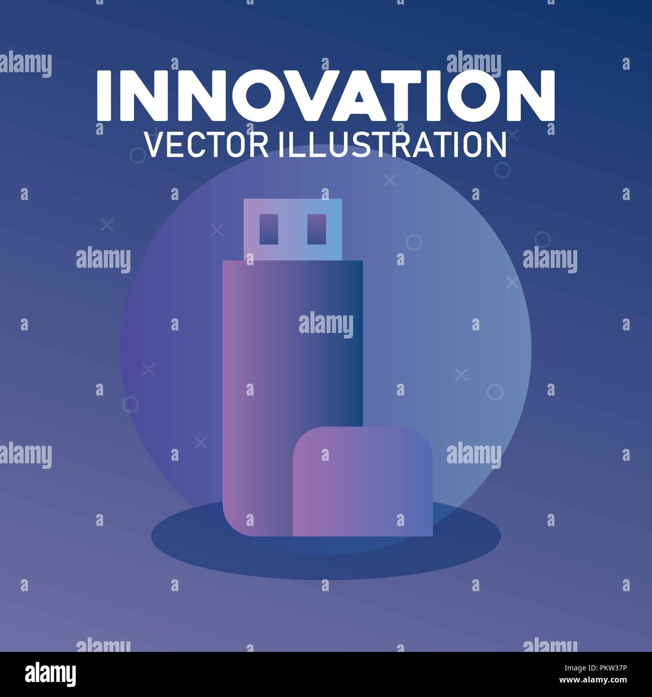 innovation and technology design with usb over purple background ...