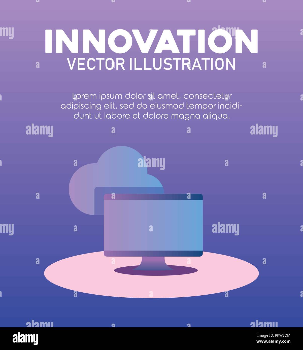 infographic of innovation and technology concept with computer and ...