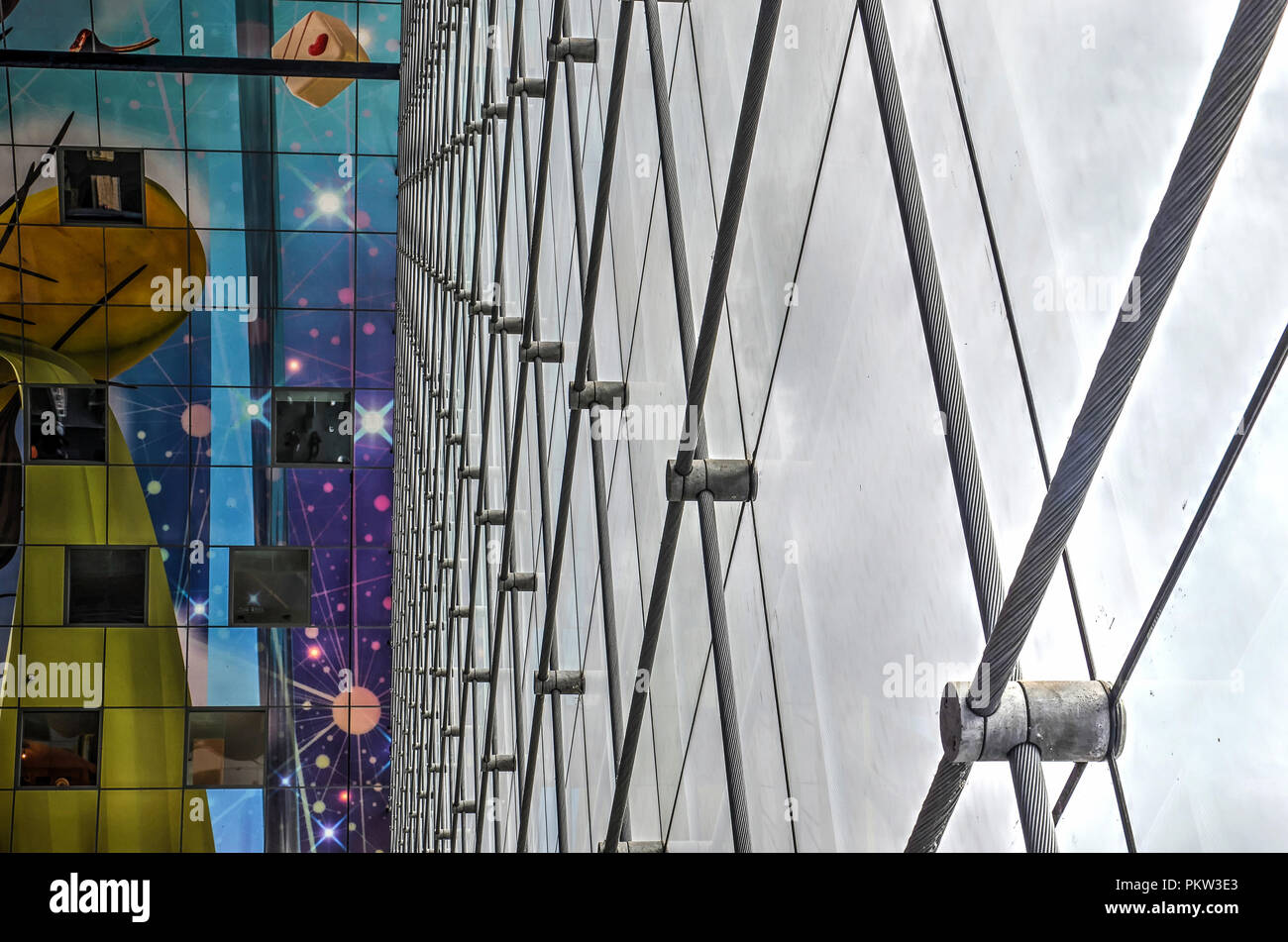 Rotterdam, The Netherlands, June 20, 2015: the innovative glass facade ...