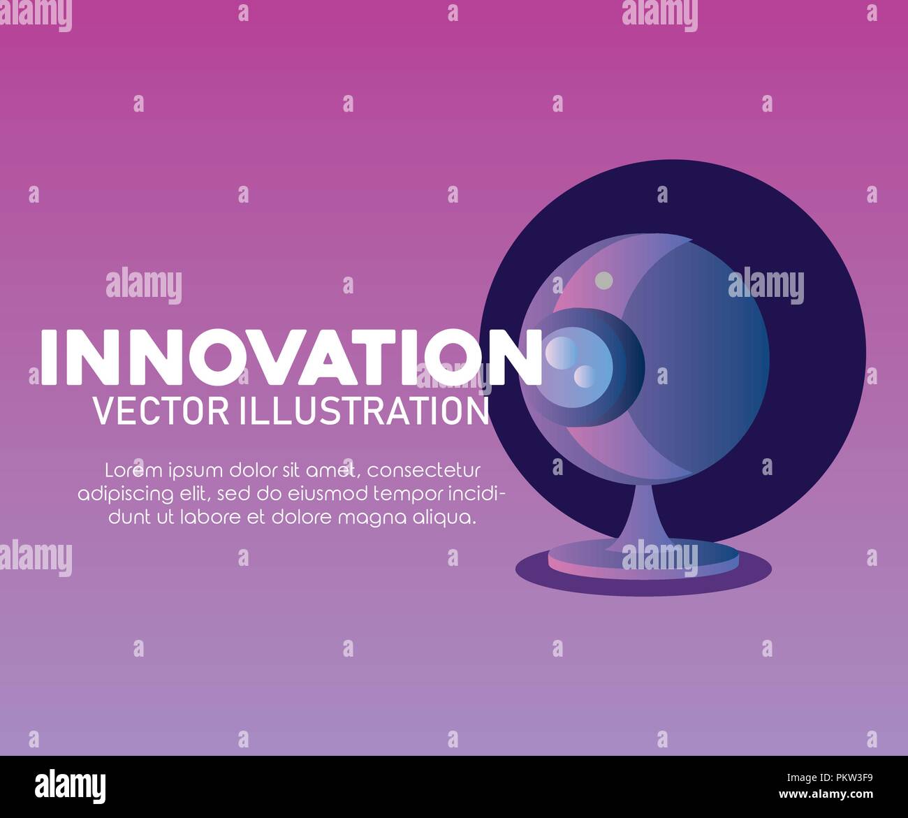 infographic of innovation and technology concept with web cam icon over ...