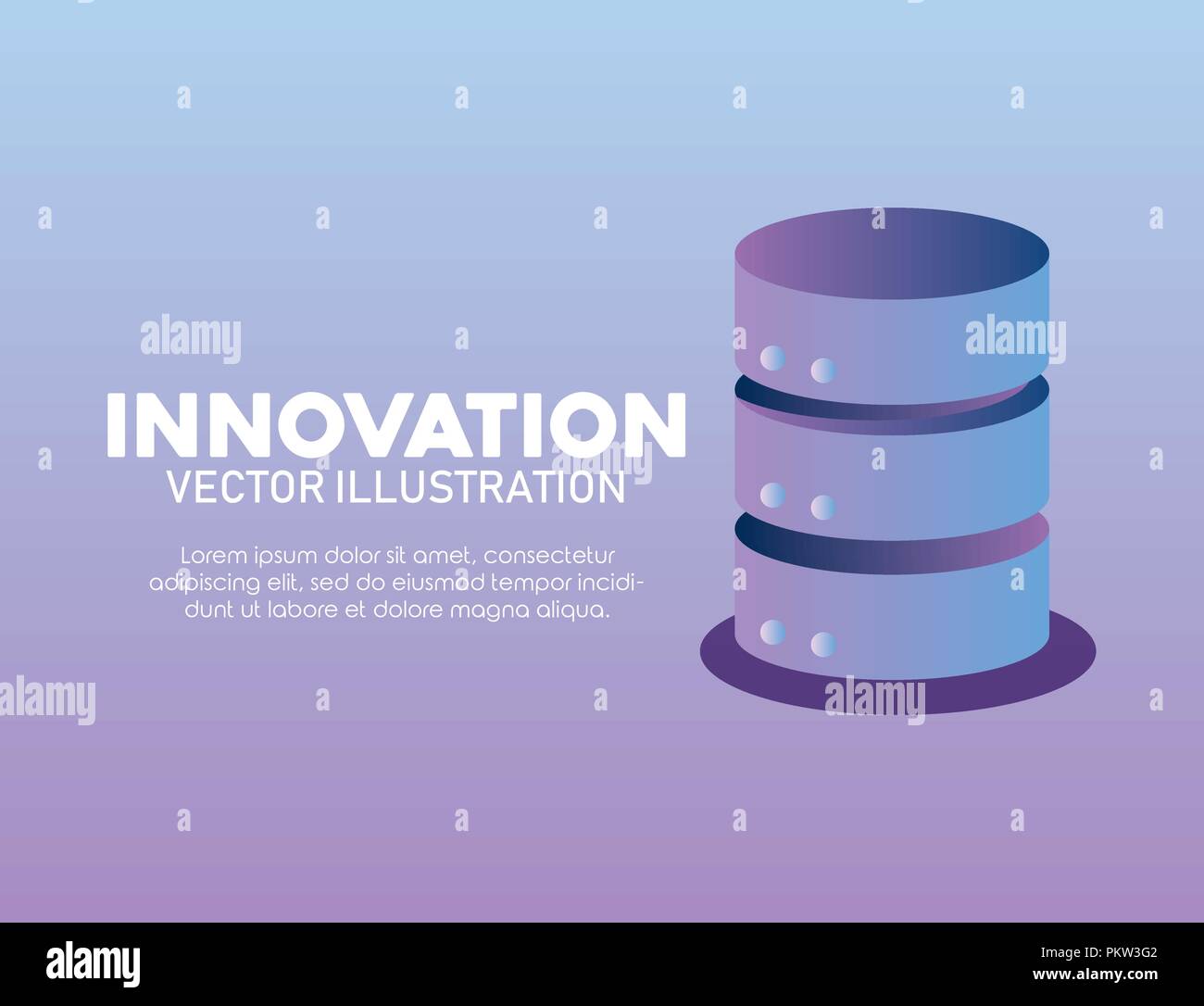 infographic of innovation and technology concept with data servers over ...