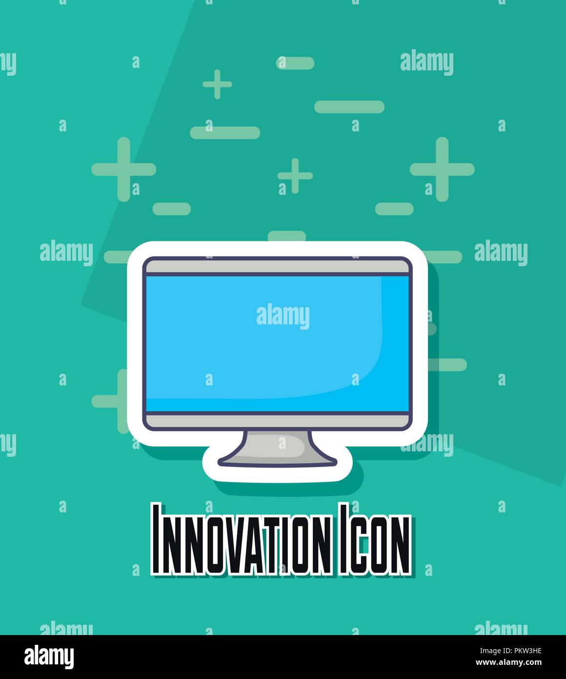 innovation and technology design with computer over green background ...