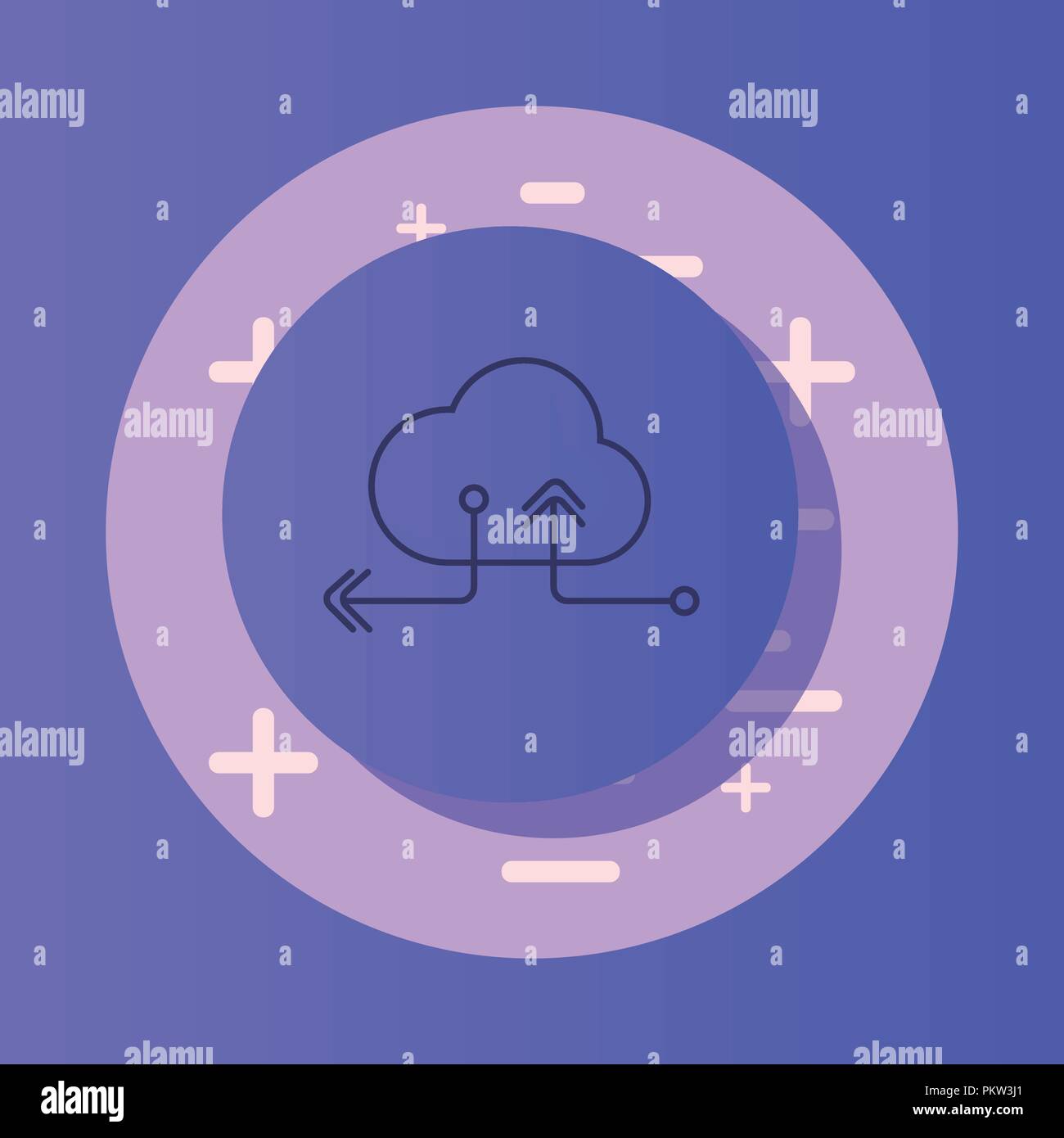 cloud storage over purple background, colorful design. vector ...