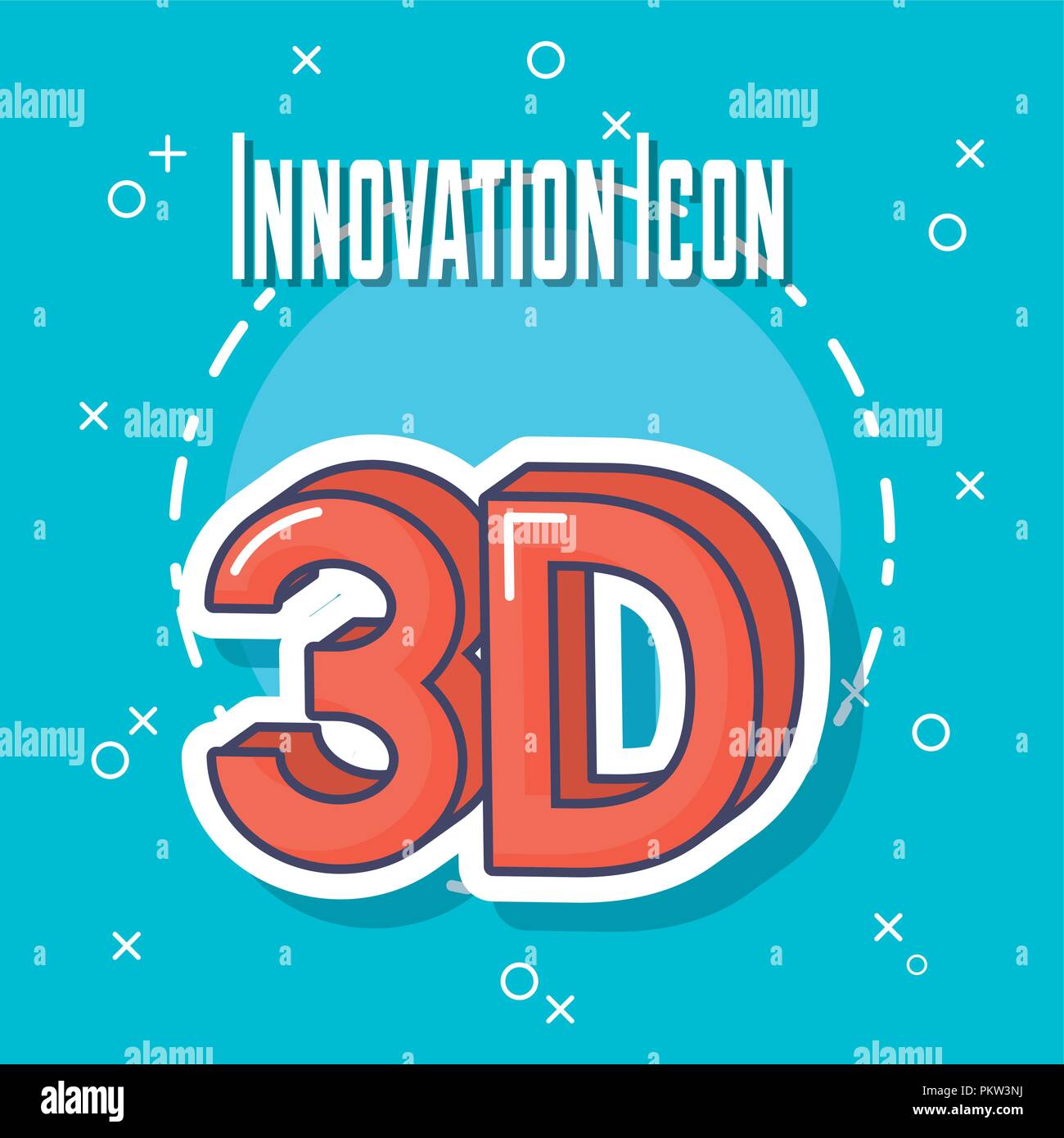 innovation and technology design with 3D symbol over blue background ...