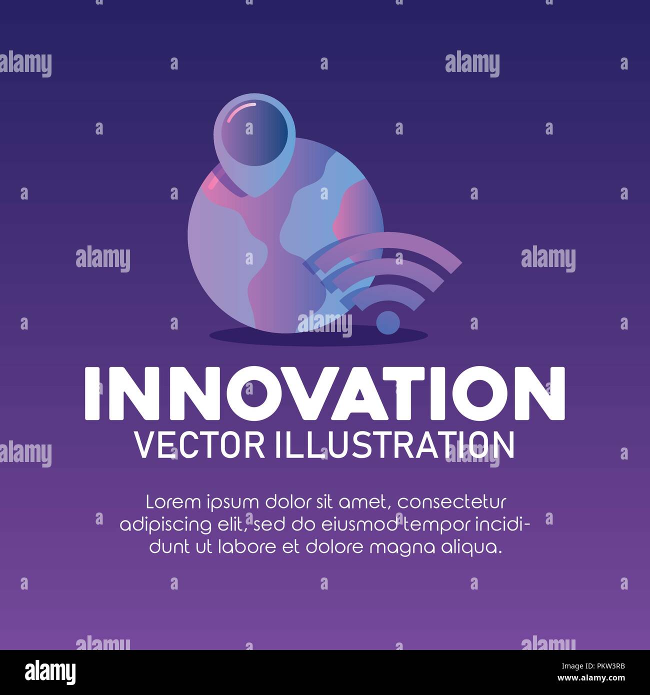 infographic of innovation and technology concept with planet and ...