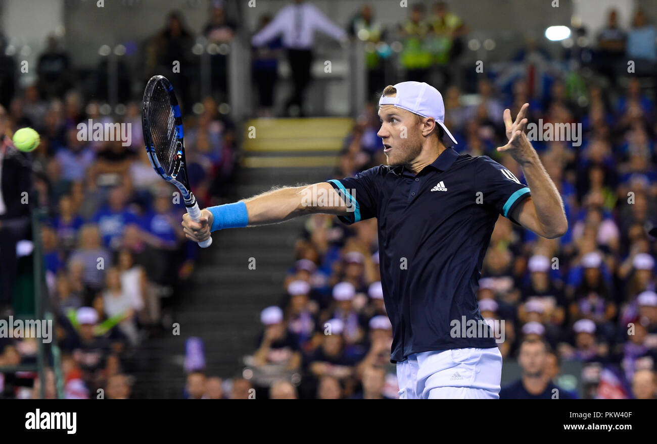 Great Britain's Dominic Inglot in action during day two of the Davis ...