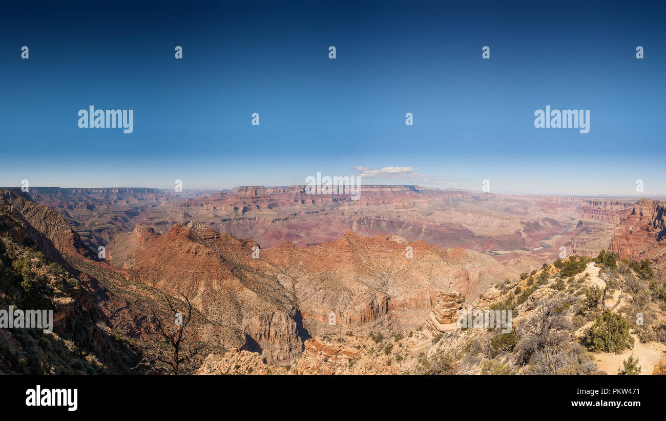 Grand Canyon Panorama widescreen from desert view Stock Photo - Alamy